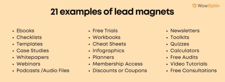 What Is a Lead Magnet? Basics, Types, & 21 Examples - WowOptin