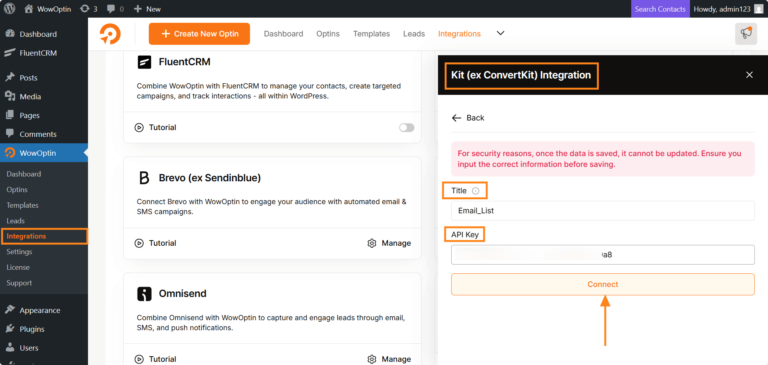 Kit Integration - WowOptin